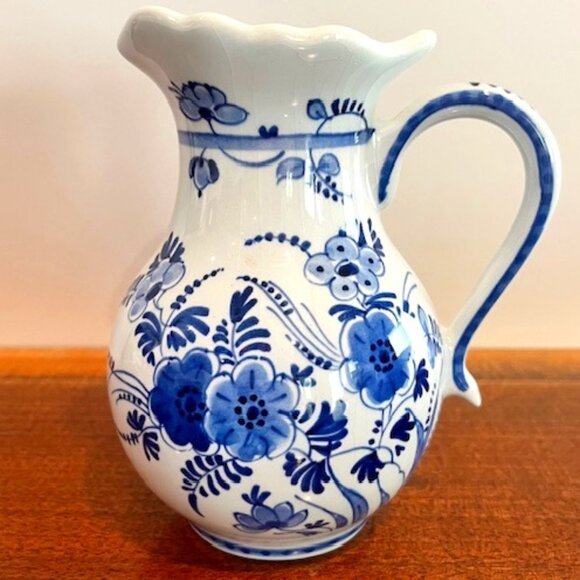 royal delft | Dining | Royal Delft Pitcher Blue White Floral Made In ...